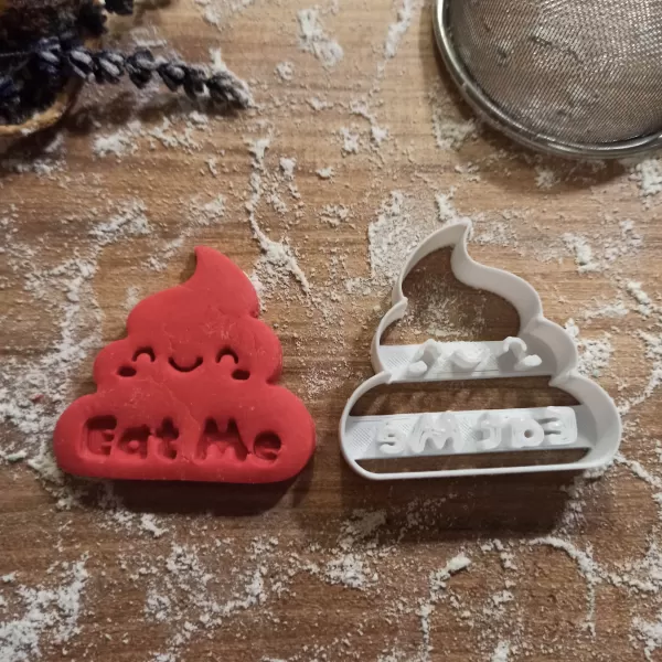 Funny Poop Emoji Cookie Cutter; Eat Me, Shit - Poo Emoji Gift 3D ...
